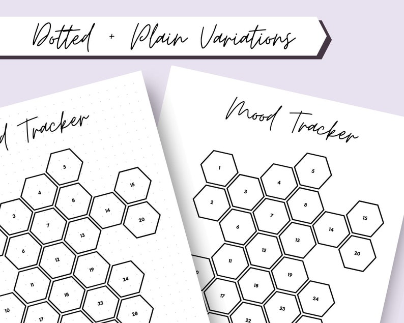 Honeycomb Mood Tracker, Bullet Journal imprimable, Mood Chart, Journal ...