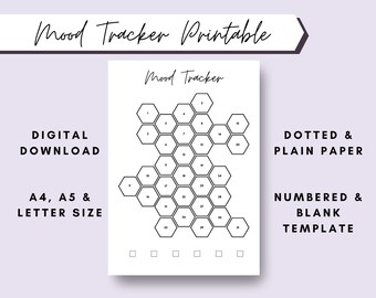 Bullet Journal Digital Download 12 Month Mood Tracker BUJO - Etsy