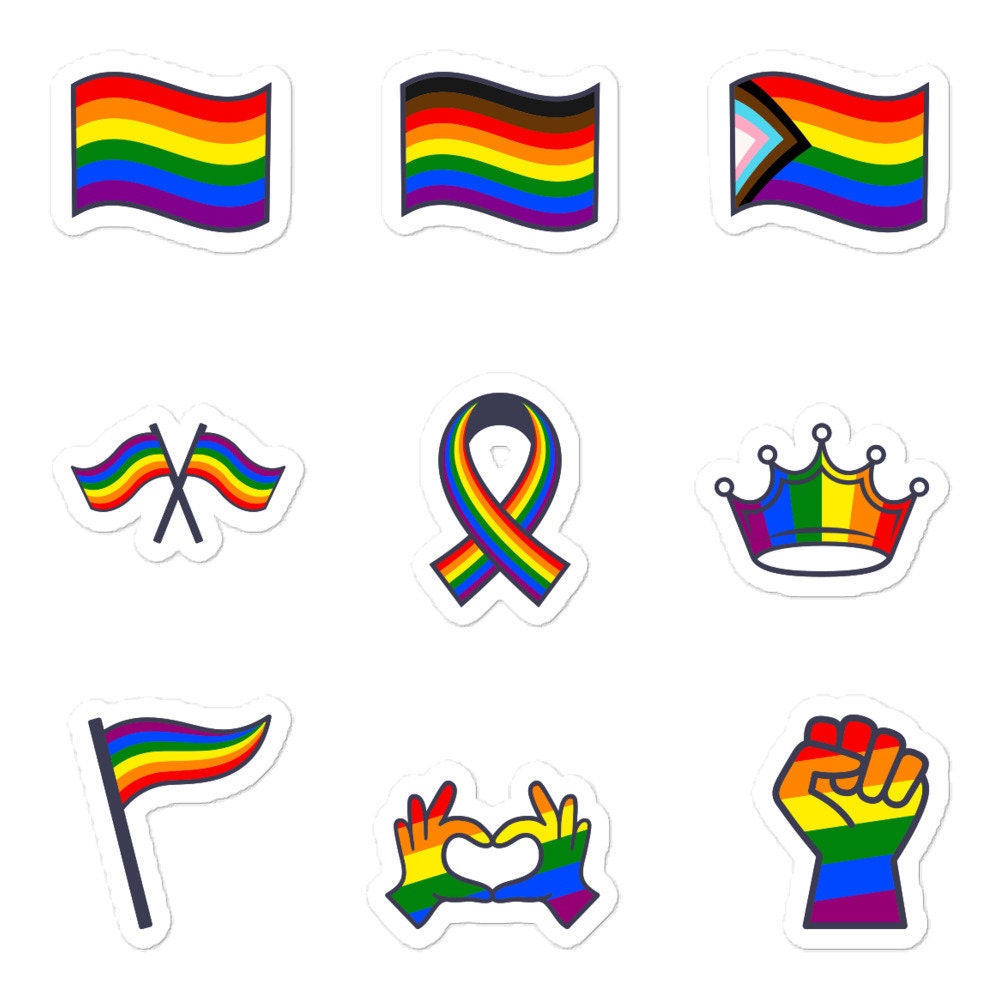 Pride Rainbow Flag Stickers Decal Lgbtqai Decals Lgbtq Etsy