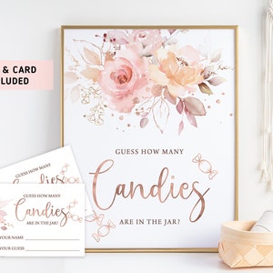 Guess How Many Sign Printable Guess How Many Bridal Shower Game Pink ...