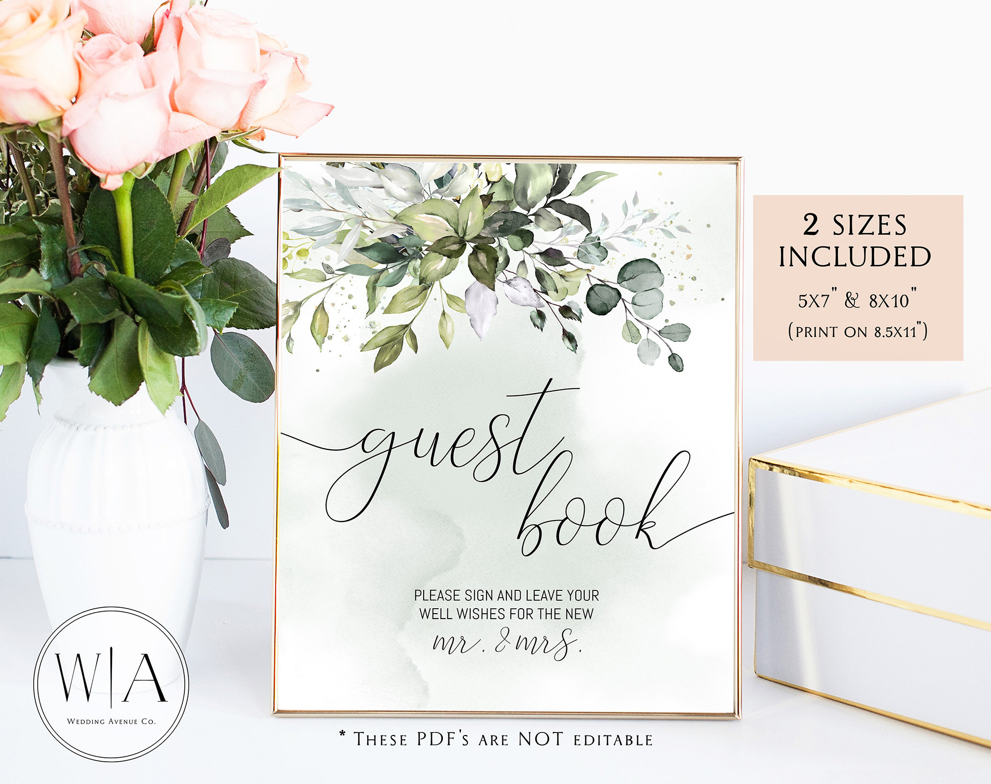 Wedding Guest Book Sign Template Printable Guest Book Sign | Etsy
