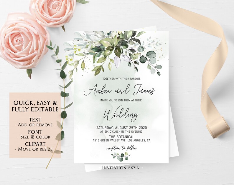 Bohemian Wedding Invitation Template Printable Wedding - Etsy