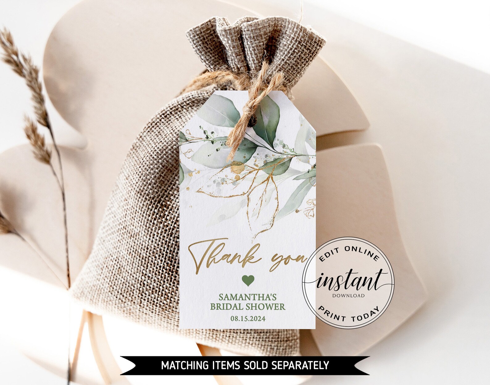 Greenery Wedding Shower Party Banner Printable Personalized Bridal ...