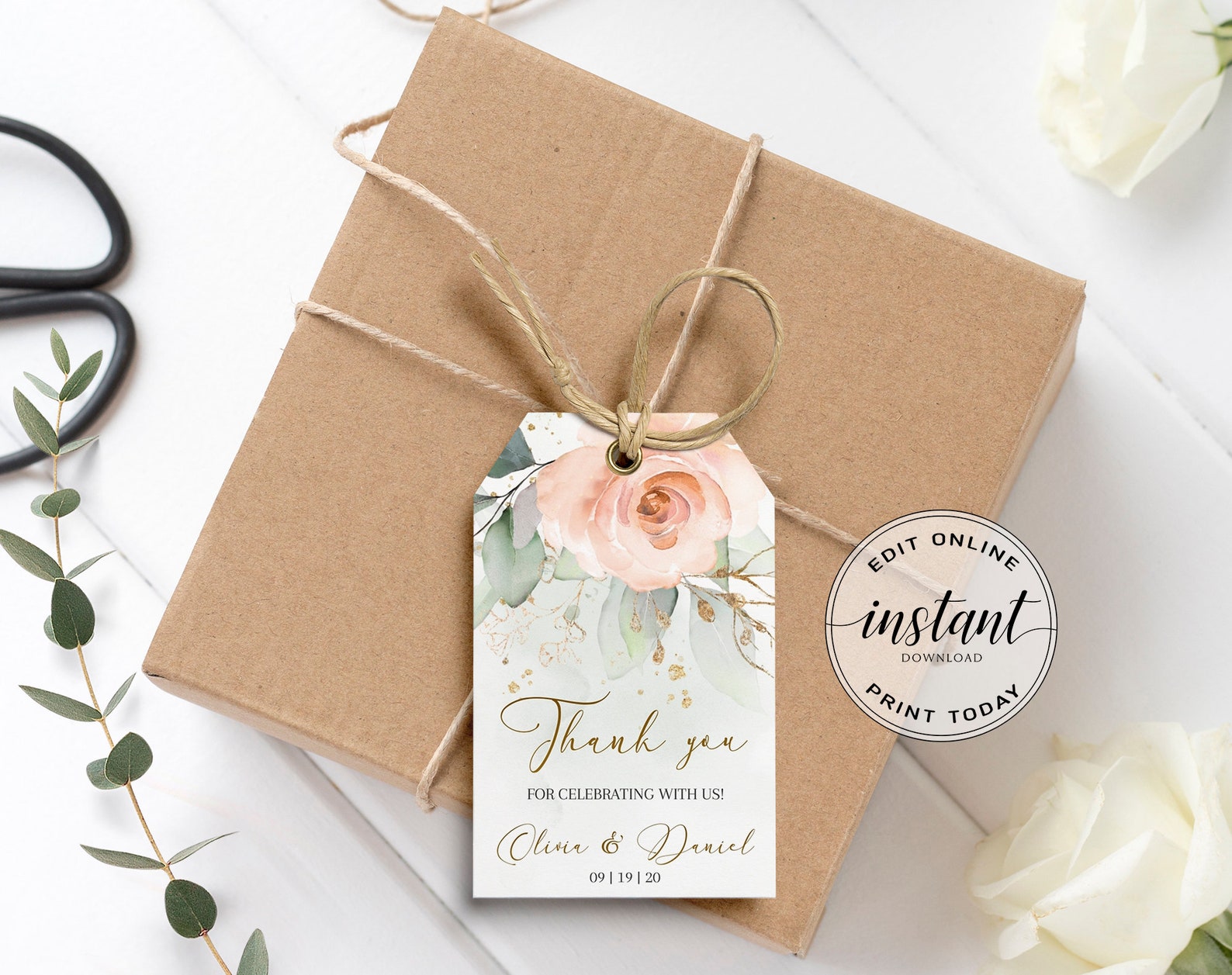 Editable Wedding Favor Tags Printable Floral Wedding Favor - Etsy