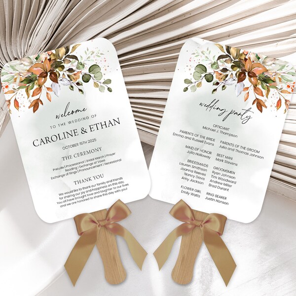 Fall Wedding Program - Etsy