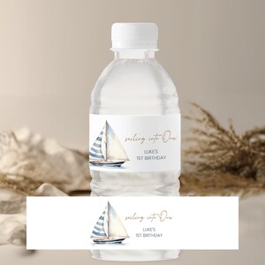 Water Bottle Labels | Nautical, Sailboat, Our Little Sailor Boys 1st ...