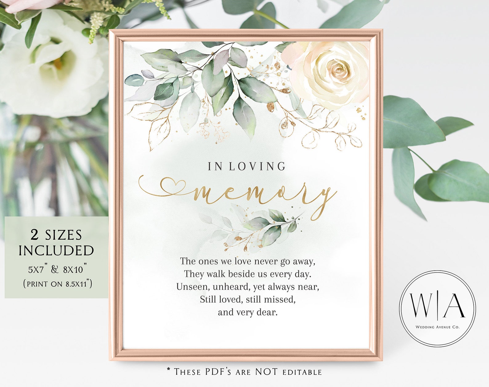 Loving Memory Wedding Sign Printable in Loving Memory Sign - Etsy
