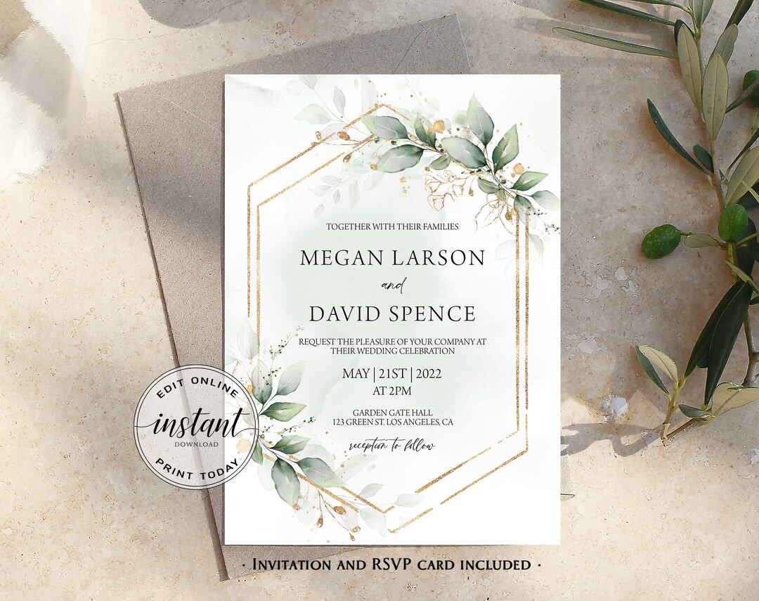 Editable Wedding Invitation Template Printable Wedding Invite - Etsy