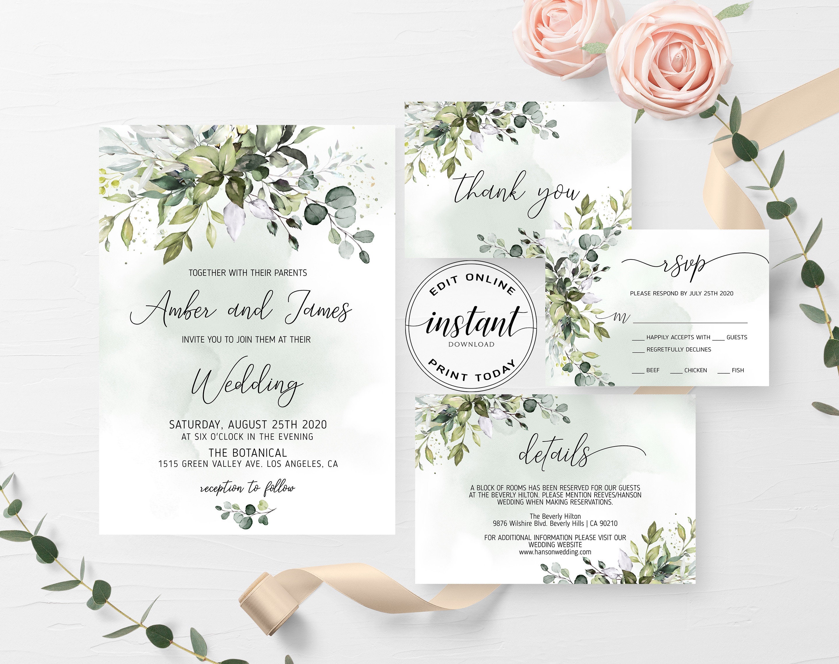 Bohemian Wedding Invitation Template Printable Wedding - Etsy