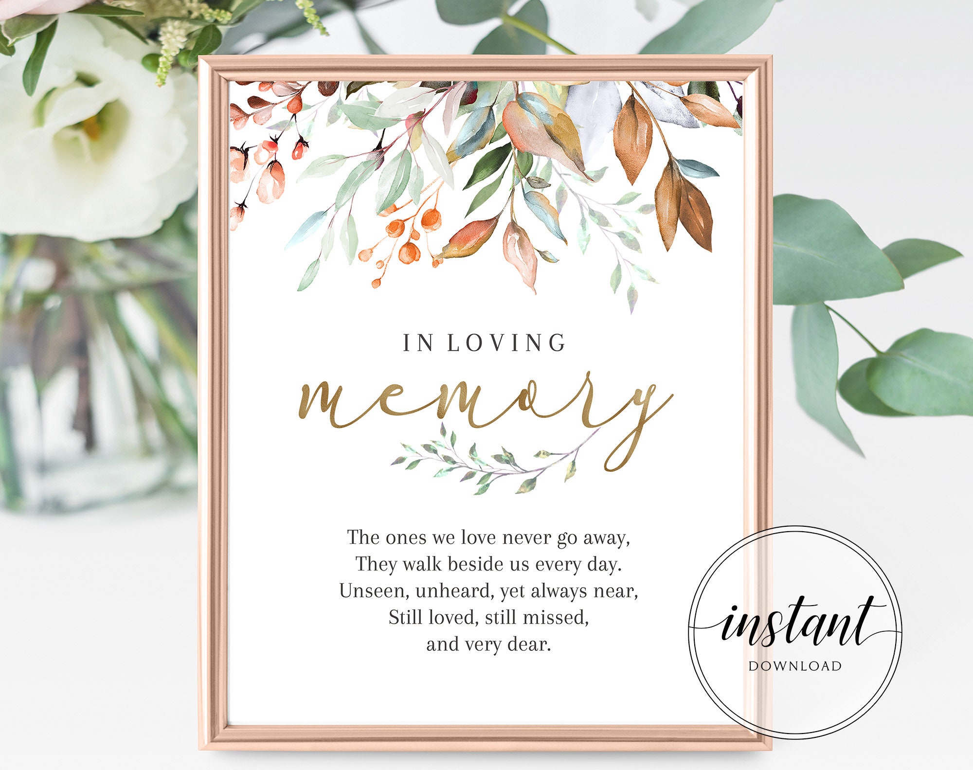 Loving Memory Wedding Sign Printable In Loving Memory Sign | Etsy