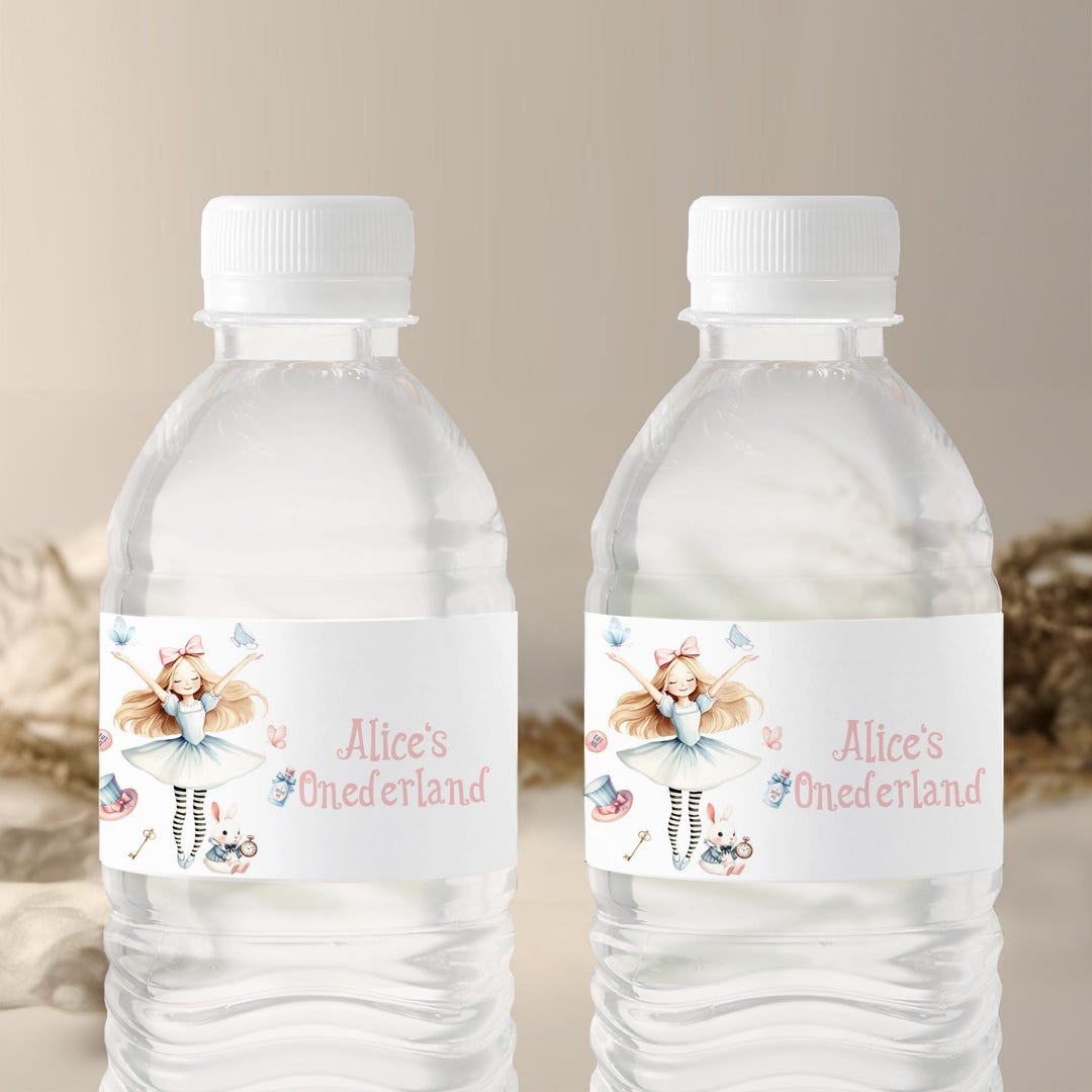 Water Bottle Labels | Alice in Wonderland, Mad Hatter, Tea Party Girls ...