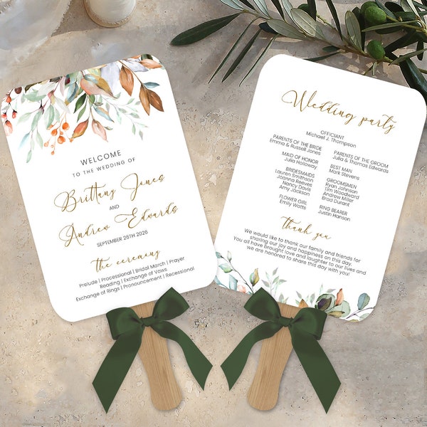 Fall Wedding Program - Etsy