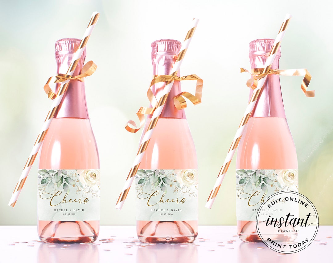 Printable Mini Champagne Bottle Labels Editable Champagne Labels ...