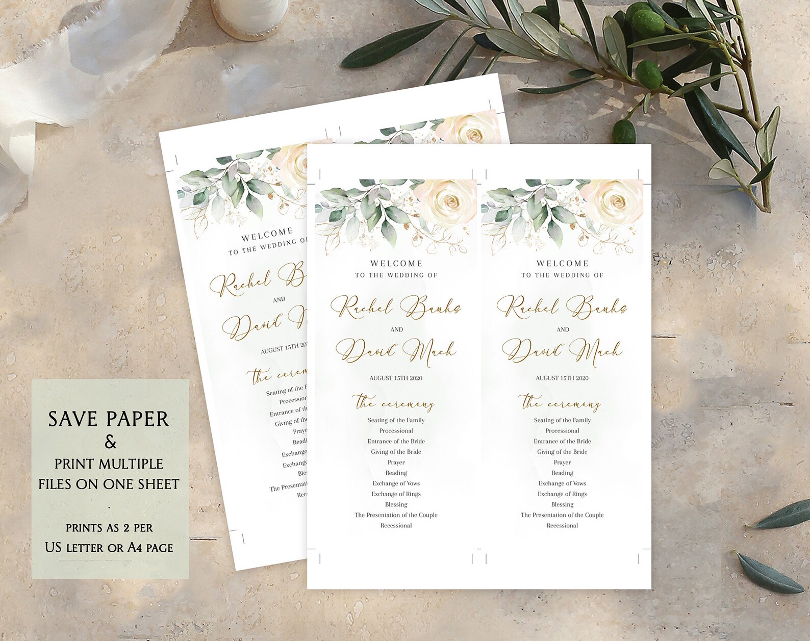 Editable Wedding Program Template Boho Floral Wedding Program - Etsy