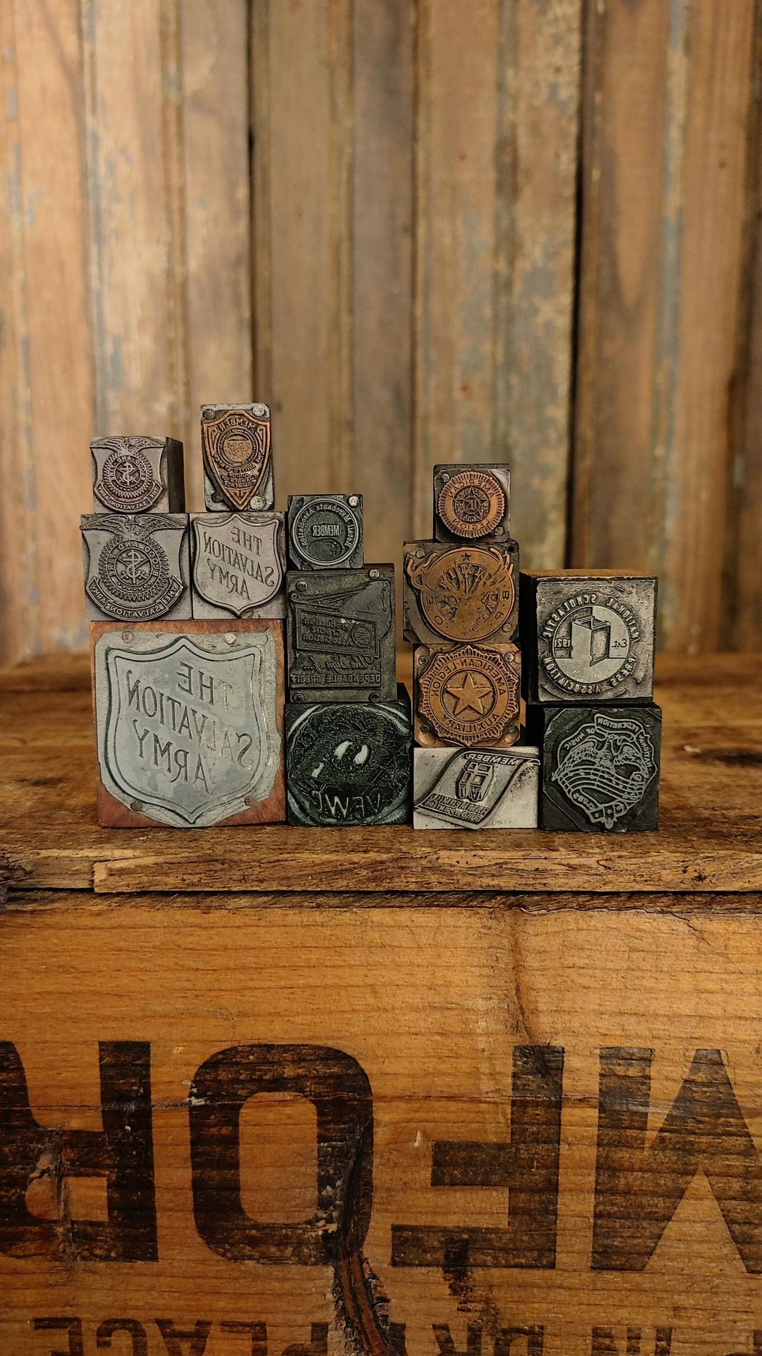 Vintage Organization, Membership Letterpress / Lead Copper Antique ...