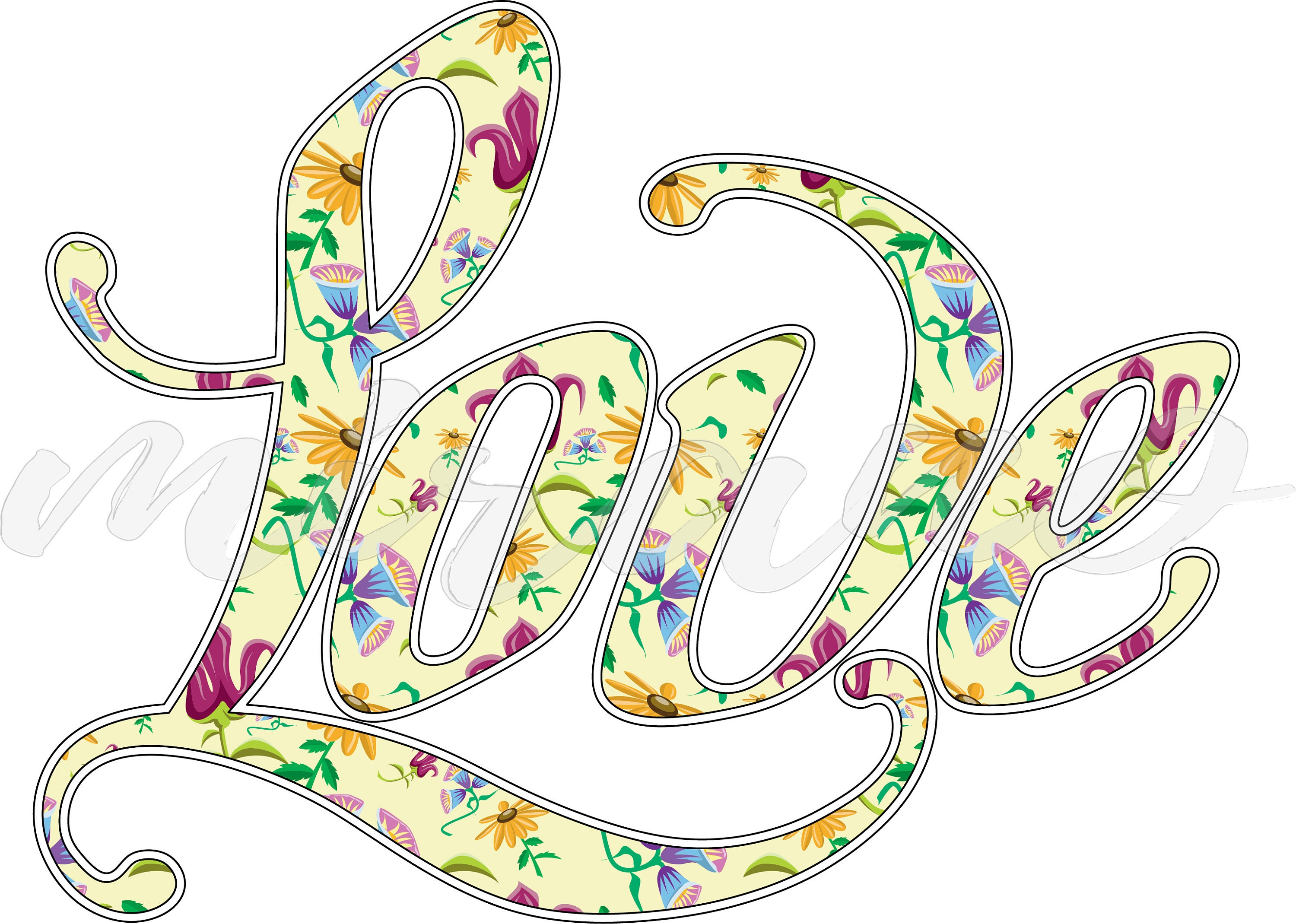 Love Logo Text DXF DWG PNG - Etsy