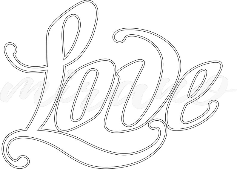 Love Logo Text DXF DWG PNG - Etsy