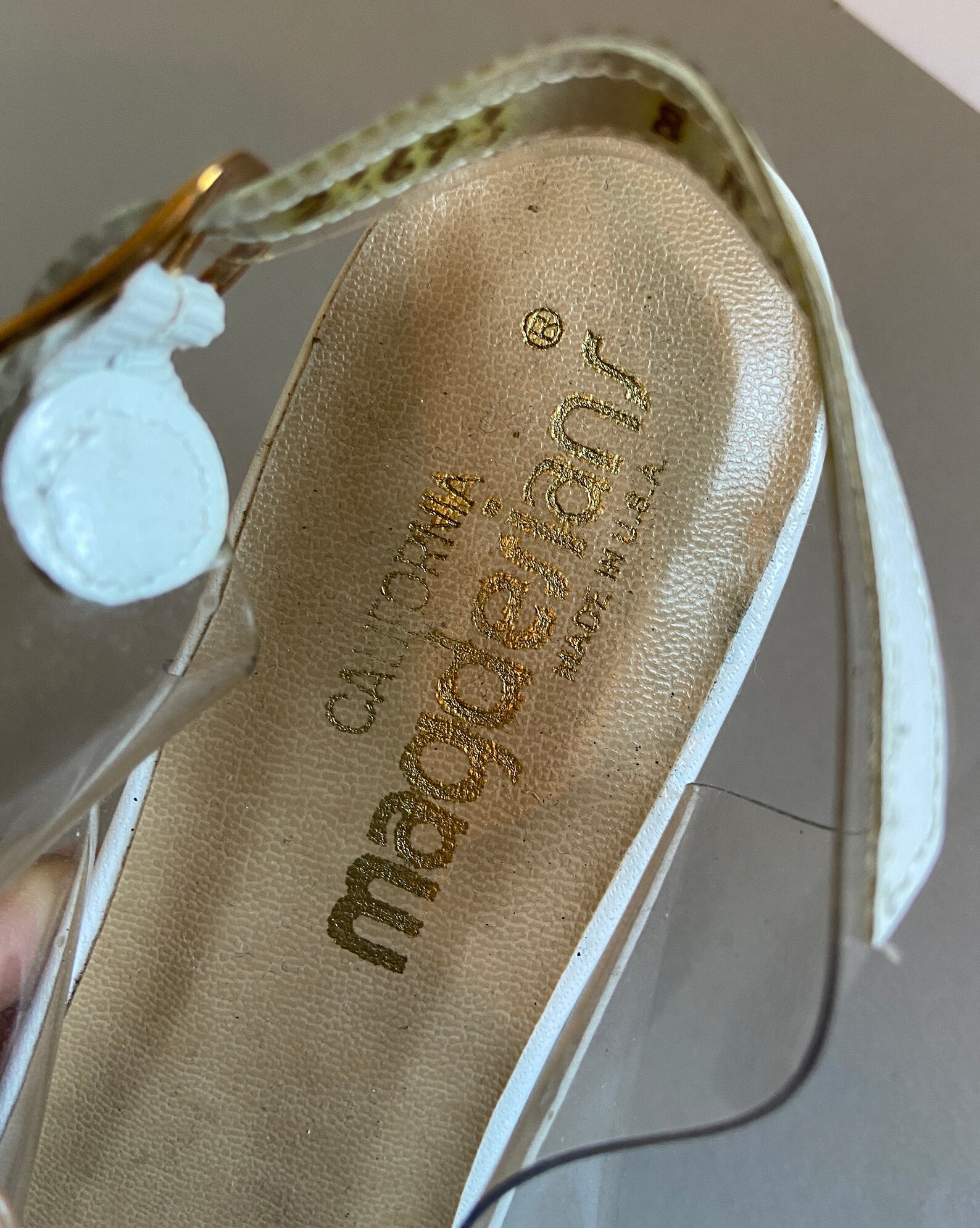 Vintage 70s California Magdesians White Leather Peep Toe Heels. Vintage ...