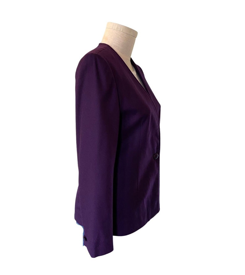 Classic 90s Pendleton Wool Purple Plum No Collar Blazer . - Etsy