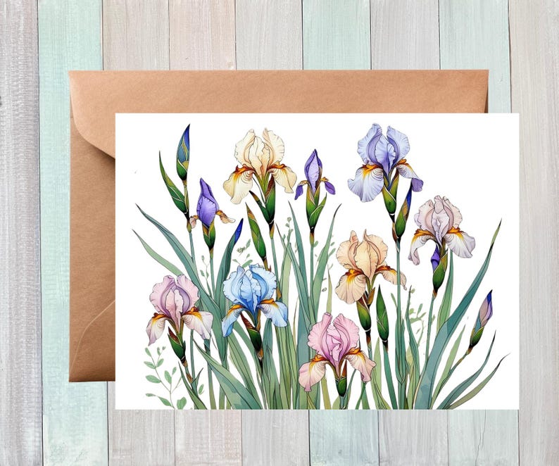 Personalized Multi-color Iris Blank Note Cards, Personal Stationery - Etsy