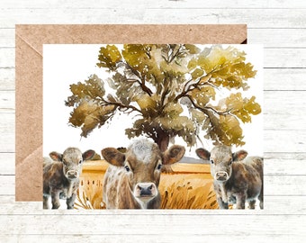 Highland Cow Note Card Blank All Occasion Greeting Card A2 Stationary ...