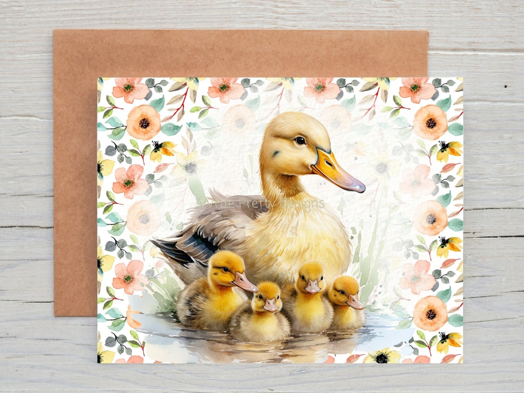 Cute Ducks Notecard Blank Cards, Yellow Ducks Stationery, Easter Spring ...