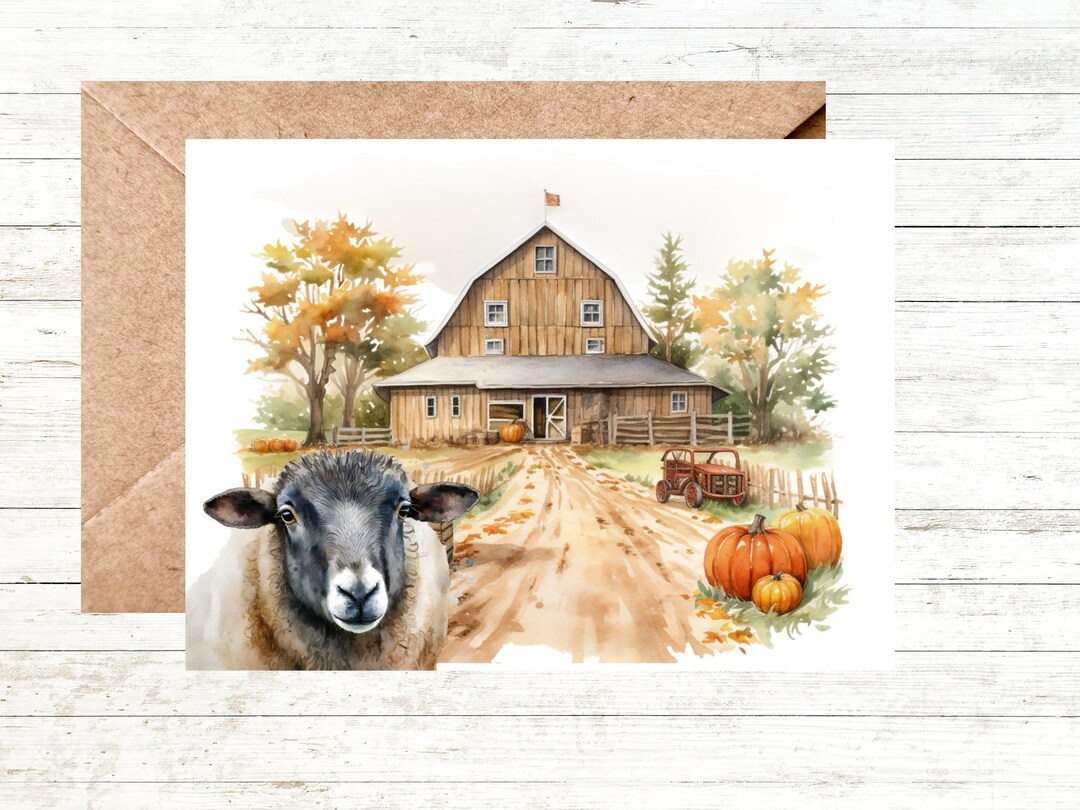 Wayward Sheep Set of Notecards With Envelopes, Blank Folded Notecards ...