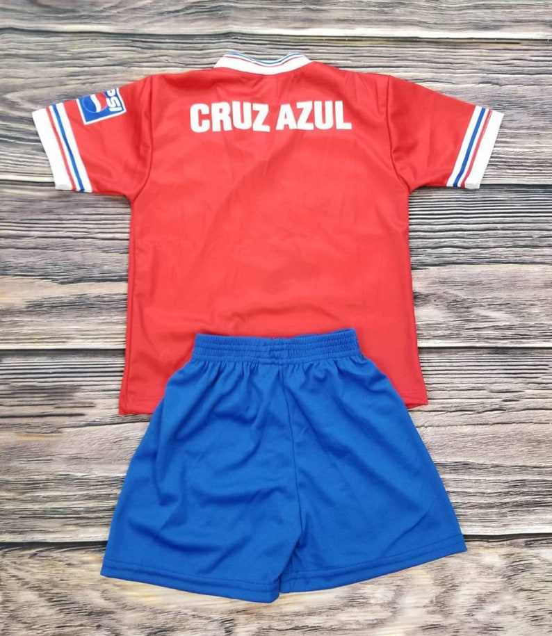 Cruz Azul Red Kids Uniform, Soccer Outfit, Version Retro Jersey and ...