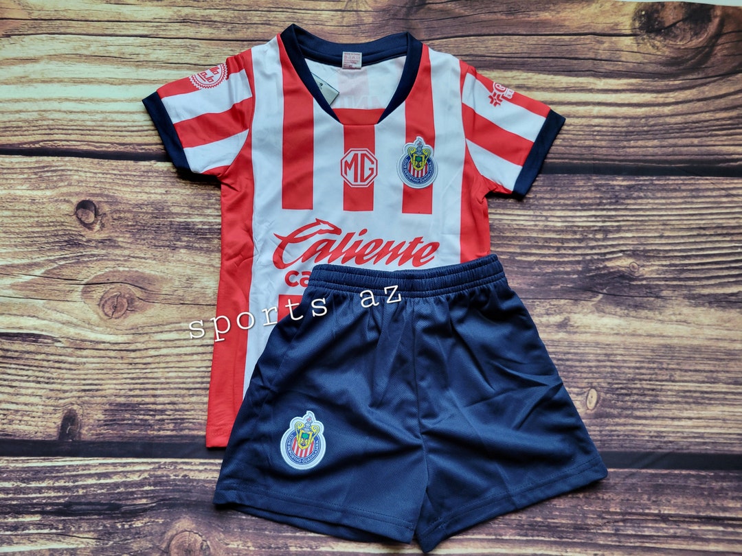 Chivas Kid's Home Uniform, Soccer Outfit, Jersey and Shorts, Futbol ...