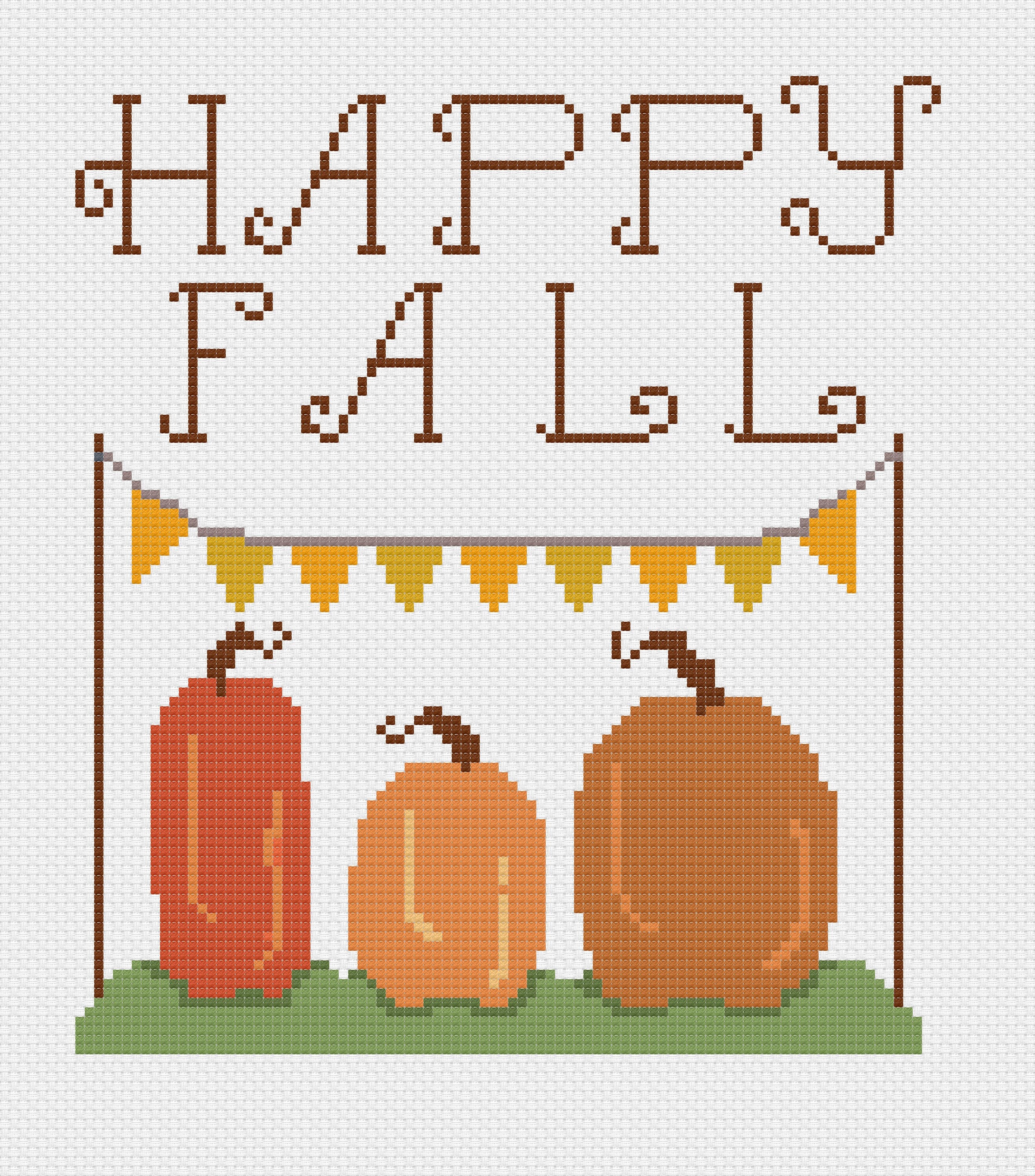 Happy Fall Pumpkins Cross Stitch Digital Download PDF Pattern - Etsy