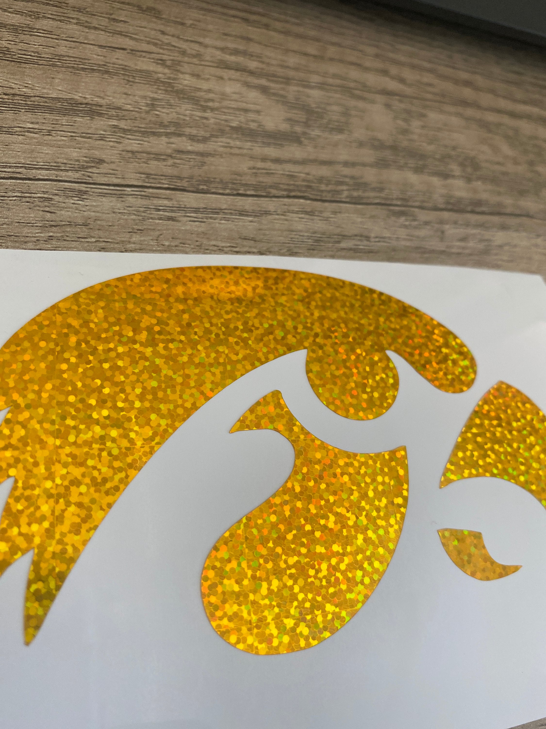 Iowa University Hawkeyes Gold Glitter Logo Vinyl Decal - Etsy