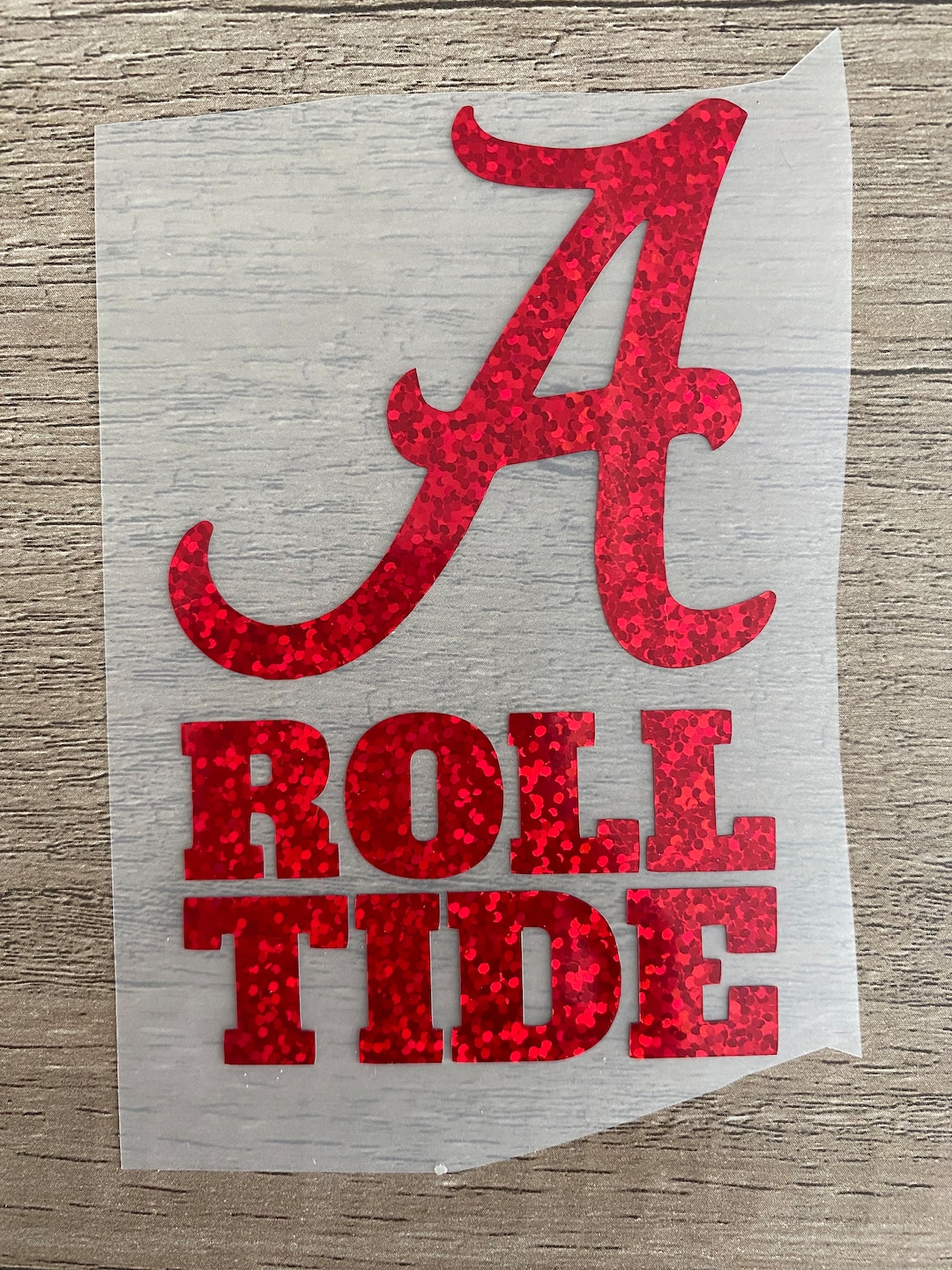 University of Alabama Crimson Tide, Red Glitter a roll Tide Logo Decal ...