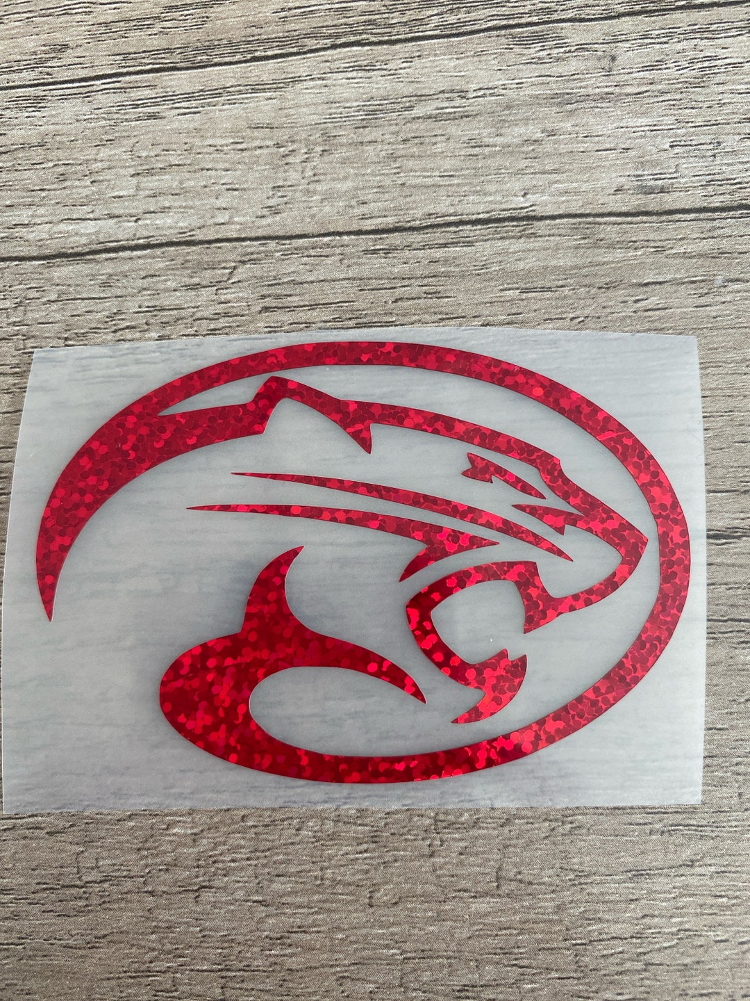 University of Houston, Cougars, Mascot Head, Red Glitter Vinyl Decal - Etsy