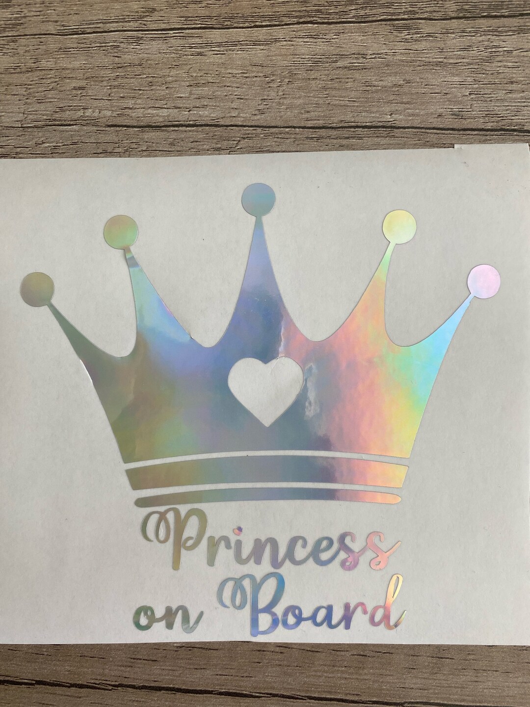 Princess on Board Decal Princess Crown Holographic Decal Any Size ...