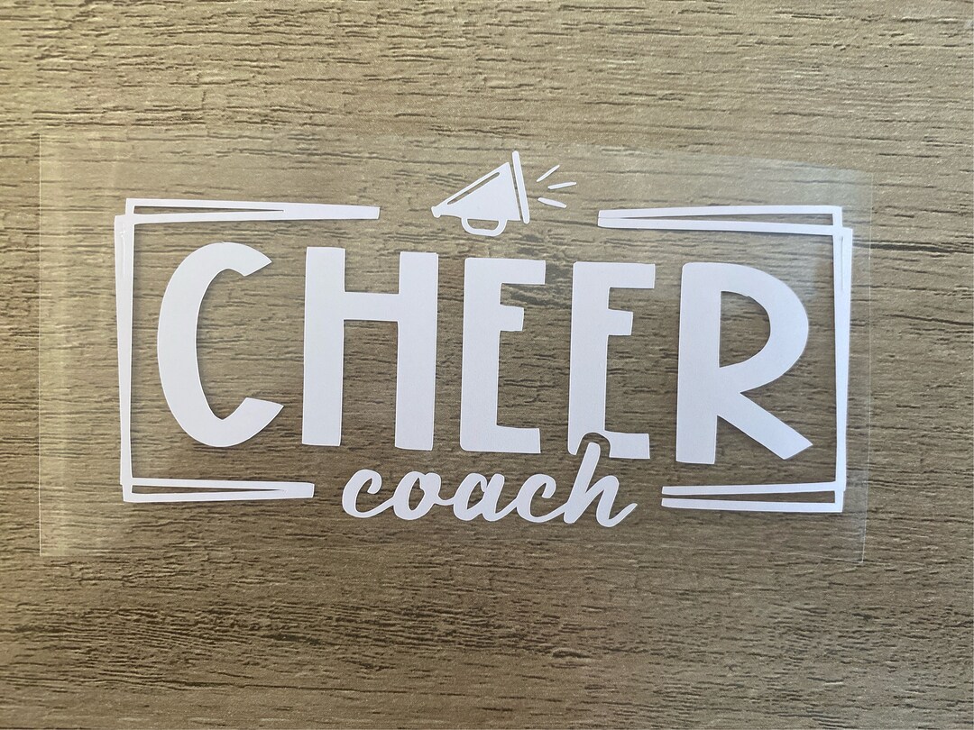 Cheer Coach With Megaphone, Vinyl Decal, Any Size & Color glitter Too ...