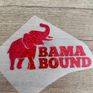 University of Alabama Crimson Tide, Red Glitter Elephant bama Bound ...