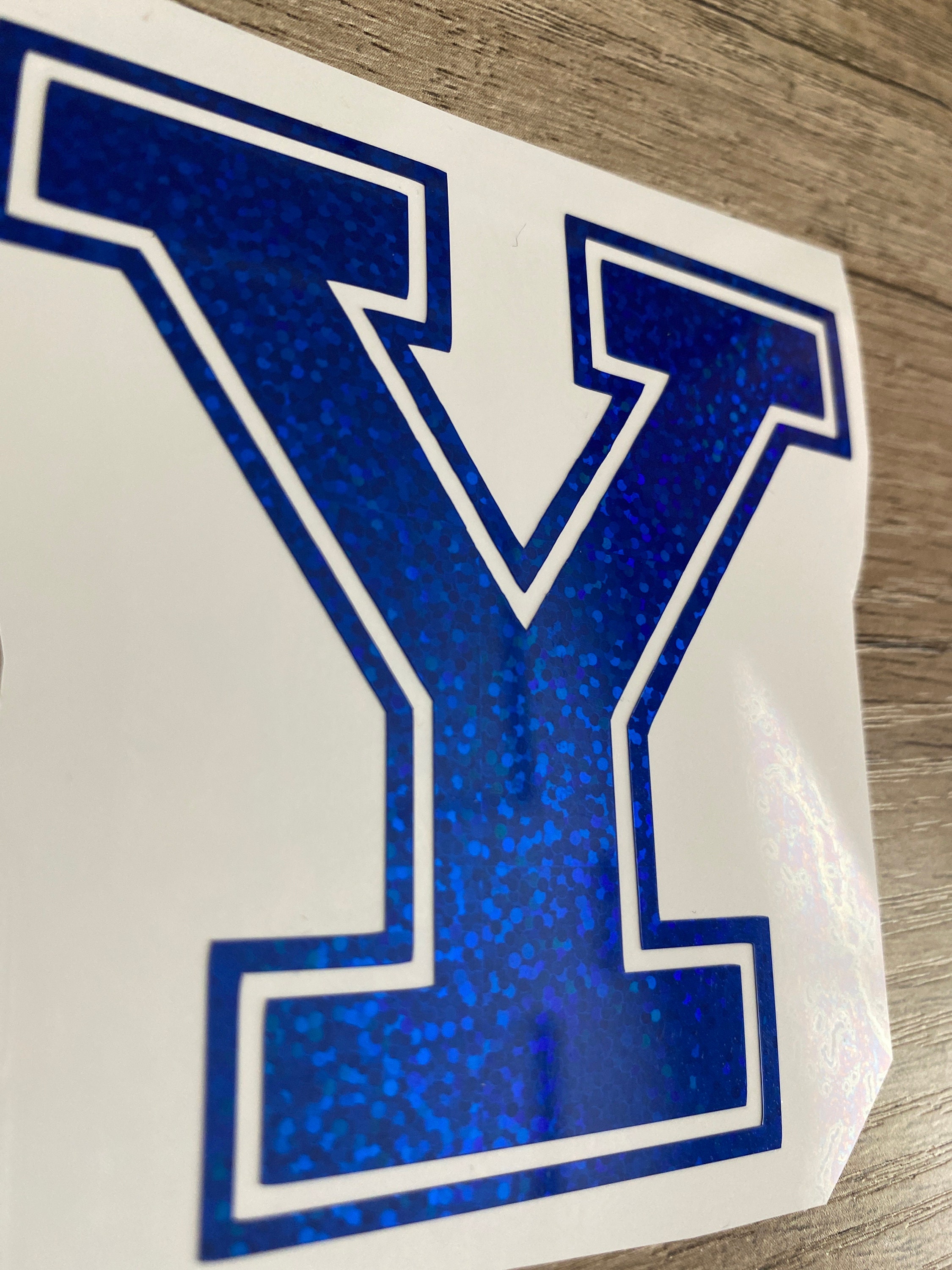 Yale University Blue Glitter y Outline Logo Vinyl Decal - Etsy