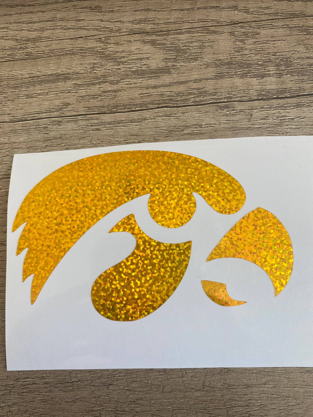 Iowa University Hawkeyes Gold Glitter Logo Vinyl Decal - Etsy