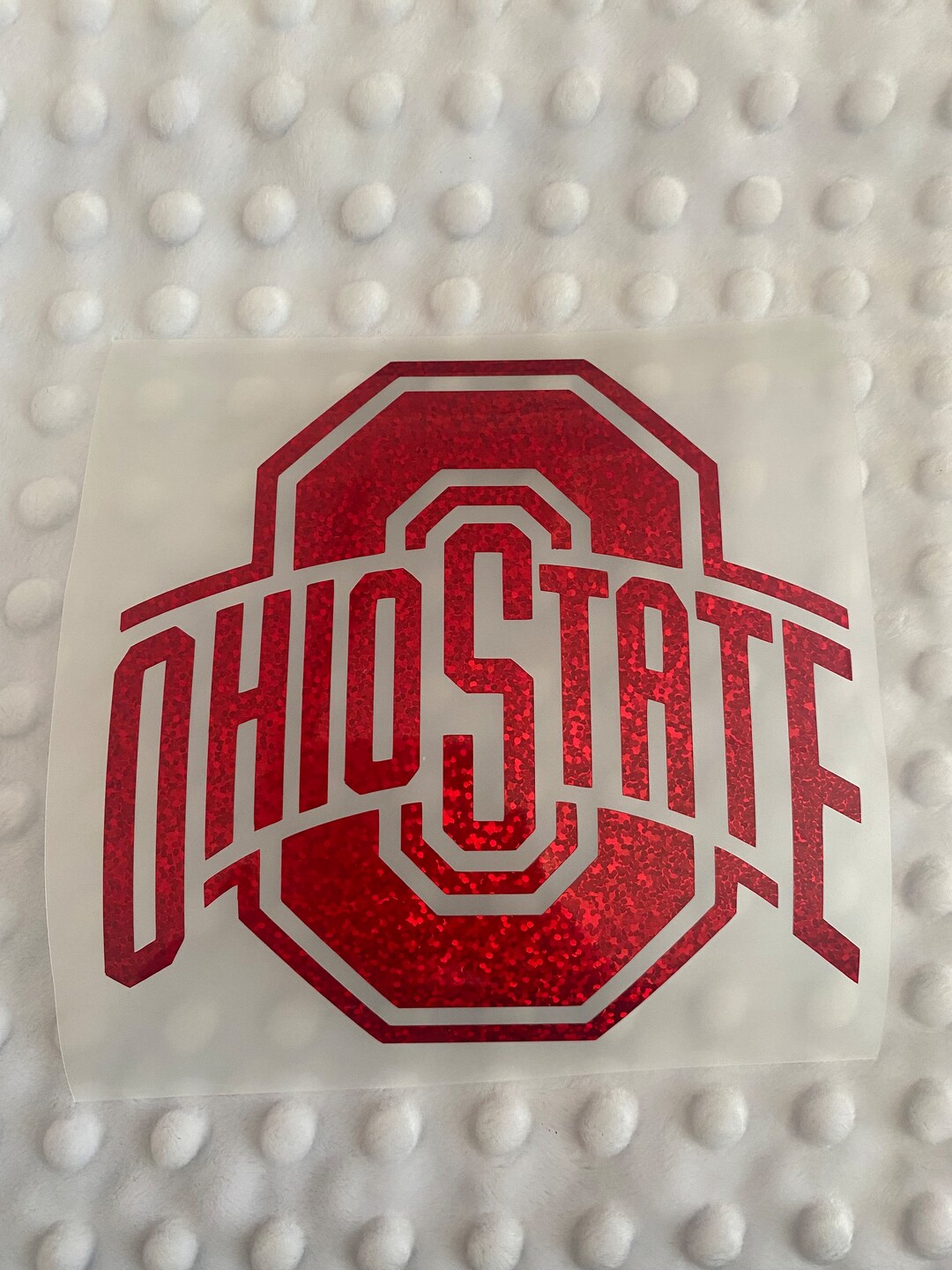 Ohio State University, Red Glitter Logo Decal - Etsy