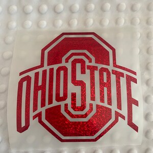 Ohio State University, Red Glitter Logo Decal - Etsy