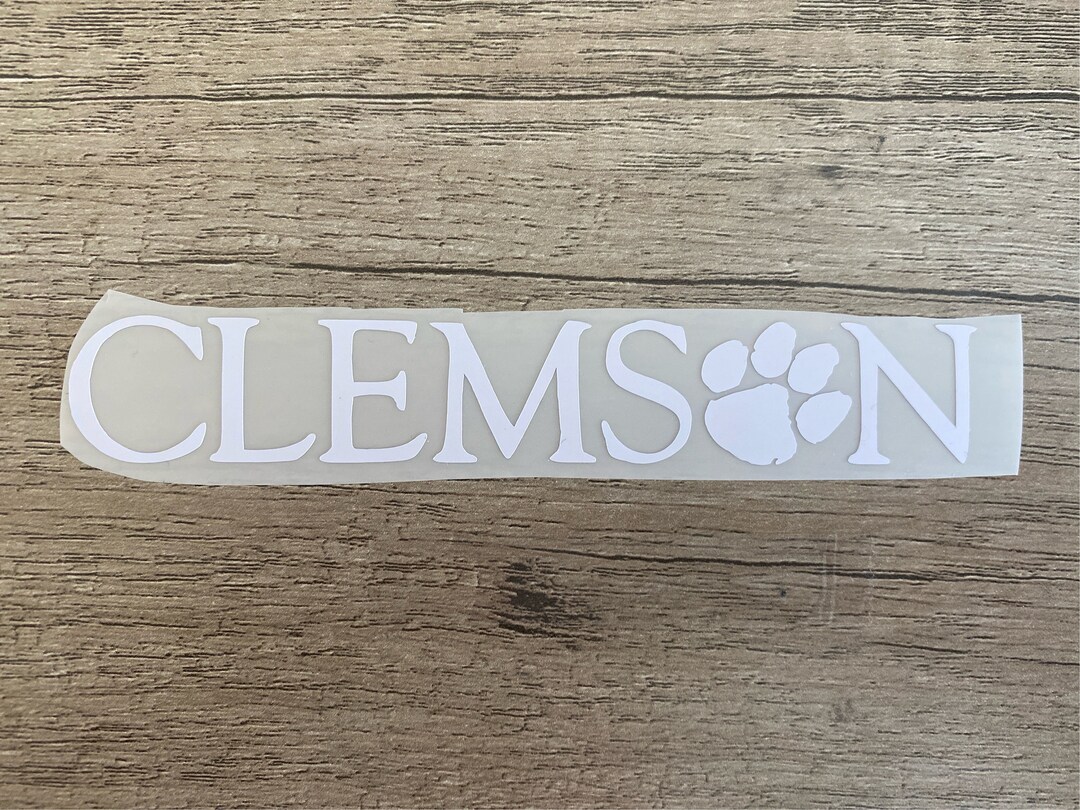 Clemson White Matte Logo Decal - Etsy
