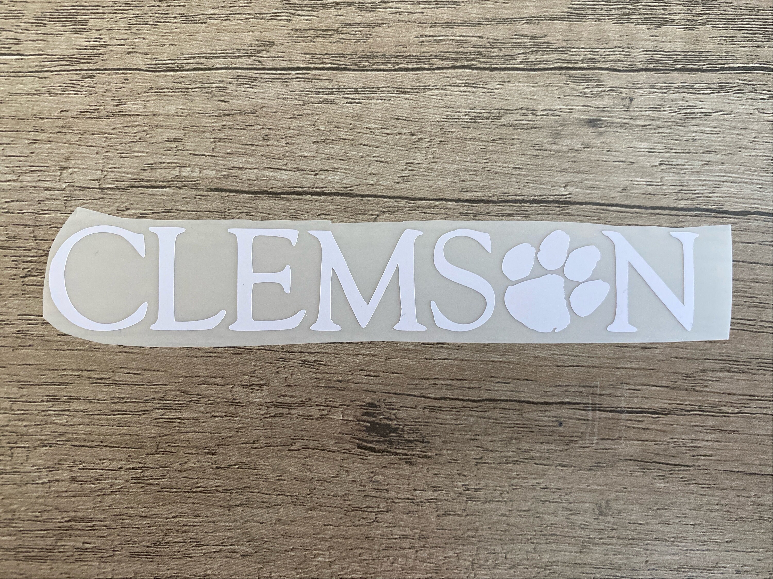 Clemson White Matte Logo Decal - Etsy