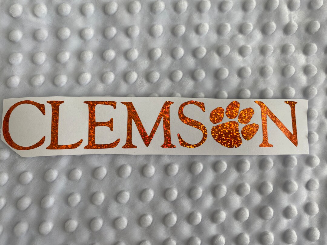 Clemson Orange Glitter Logo Decal - Etsy