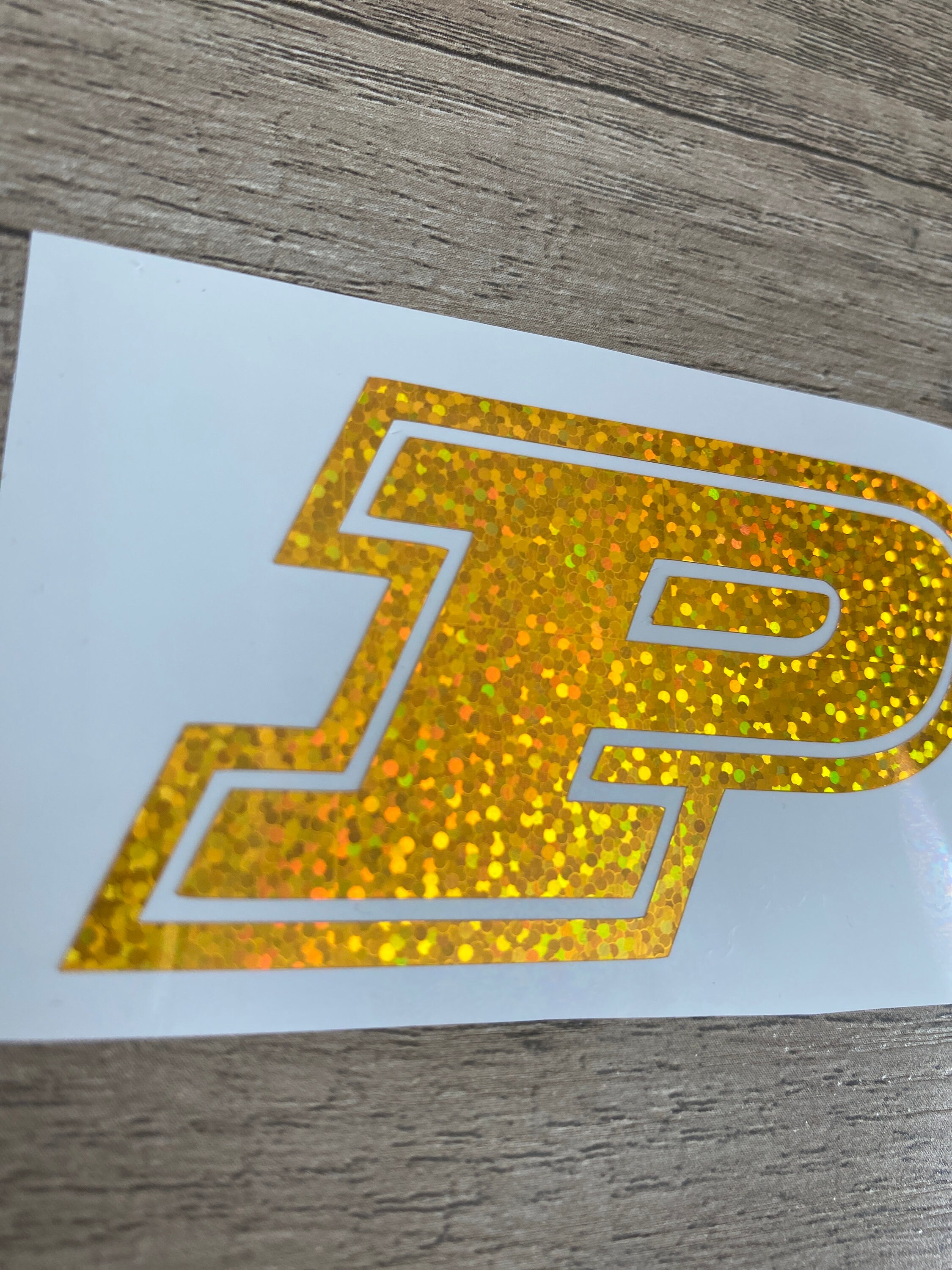 Purdue University Boilermakers, p Outline, Glitter Gold Logo Vinyl ...