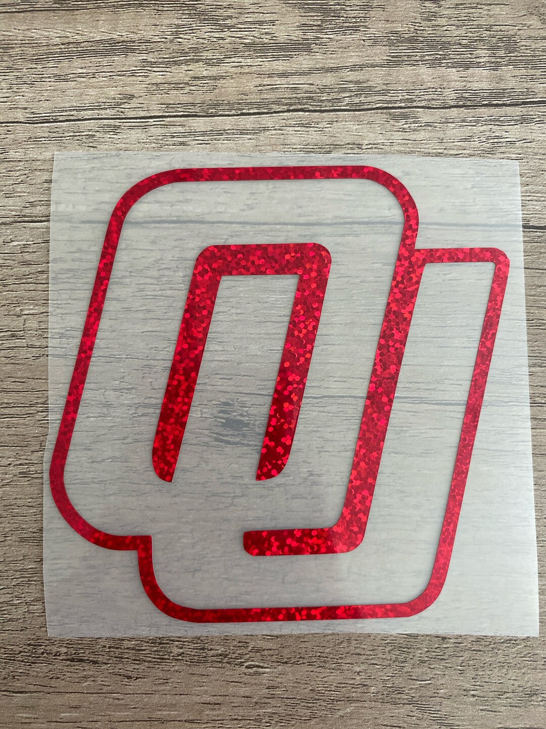Oklahoma University Sooners ou Outline Logo Red Glitter Vinyl Decal - Etsy