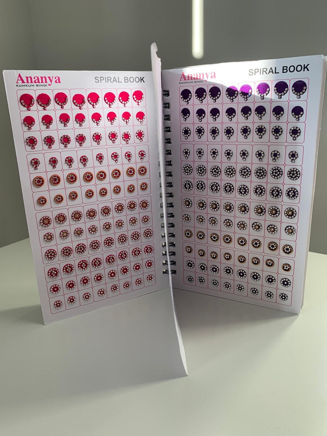 Asian/indian Multicoloured Bindi Book With Gemstones and Plain Velvet ...