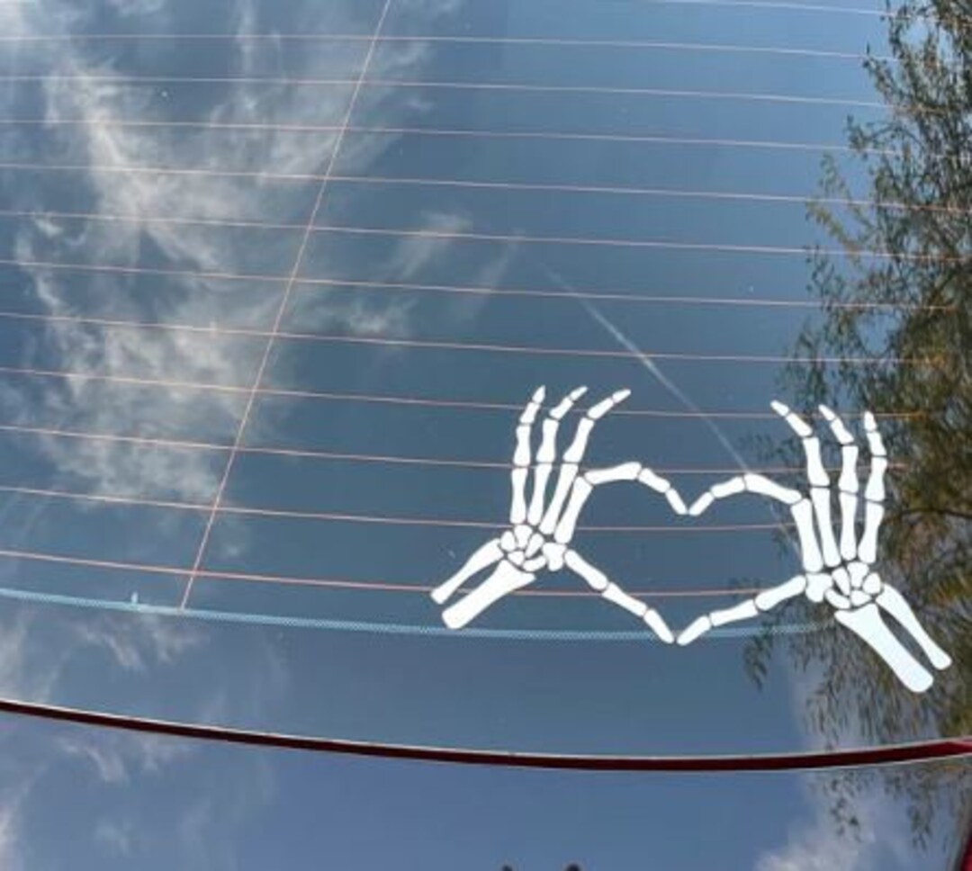 Skeleton Heart Hands Vinyl Decal Sticker Many Sizes and Colors, Heart ...