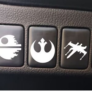 Set of 5 Blank Car Buttons Decal Empty Dash Button Stickers Funny ...