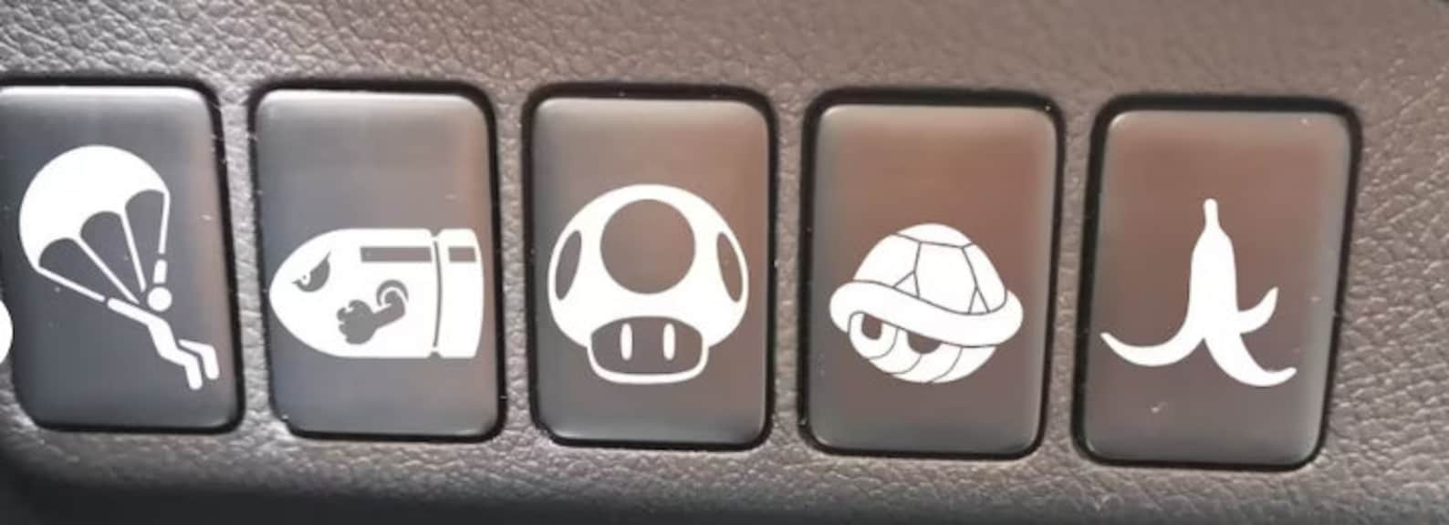 Set of 5 Blank Car Buttons Decal Stickers Dash Button Stickers Many ...