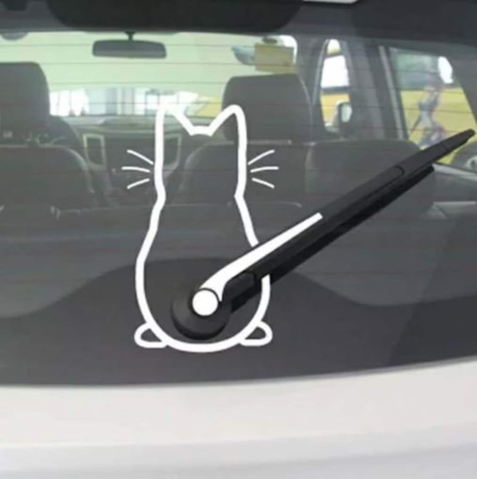 Cartoon Kitty Cat Wiper Rear Window Decal / Car Sticker / Car Decal - Etsy